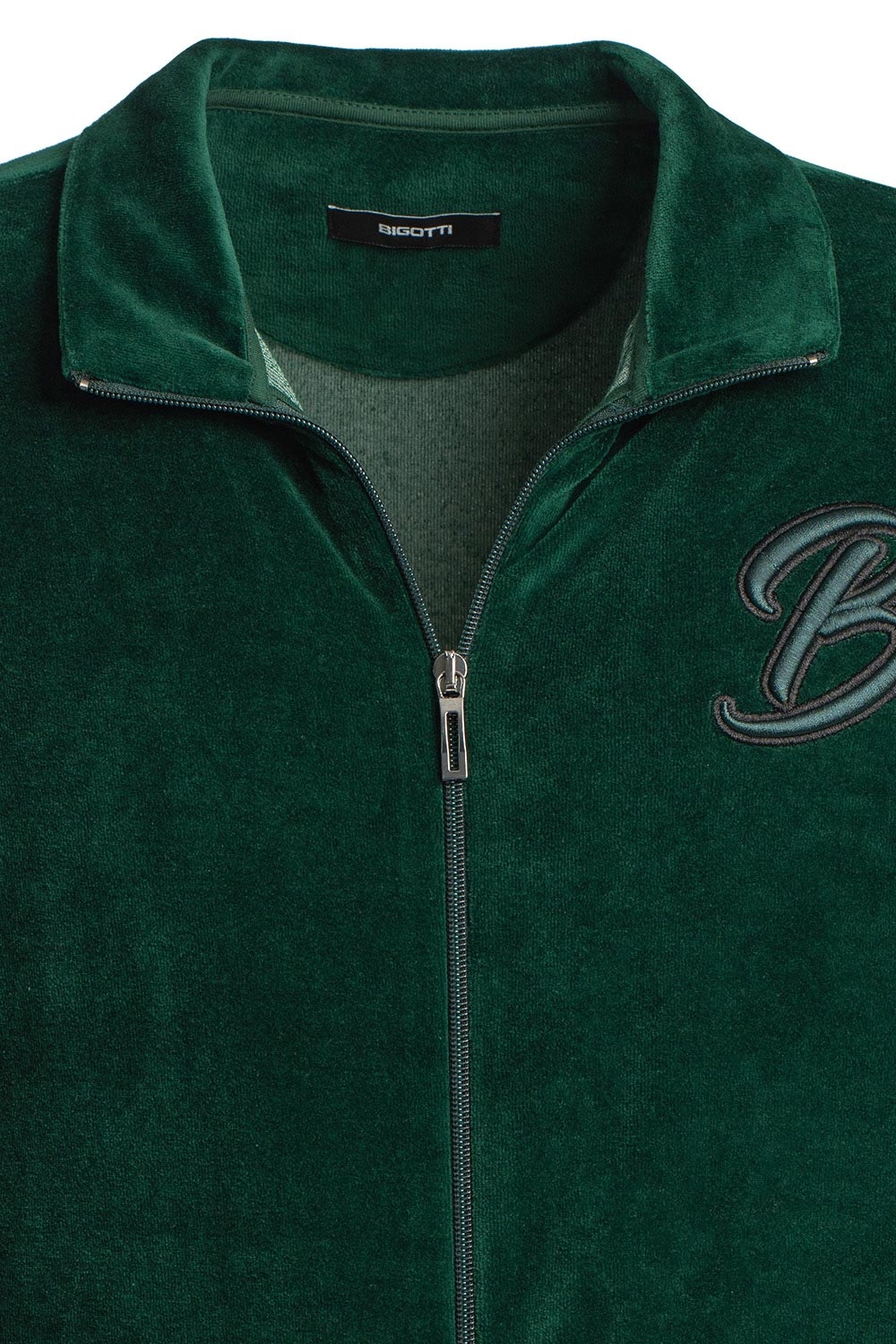 Hanorac slim verde cu fermoar Bigotti.ro VBHRBAIHW15910109